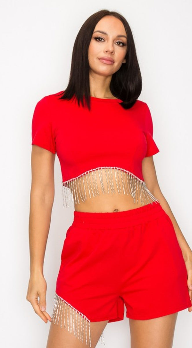 RED SHORT & SHIRT SET – RUSTYGLAM